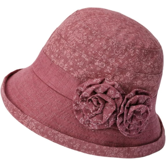 DOVACKA Women's Cotton Linen Bucket Hat Big Brim Hat Summer Sun Beach ...