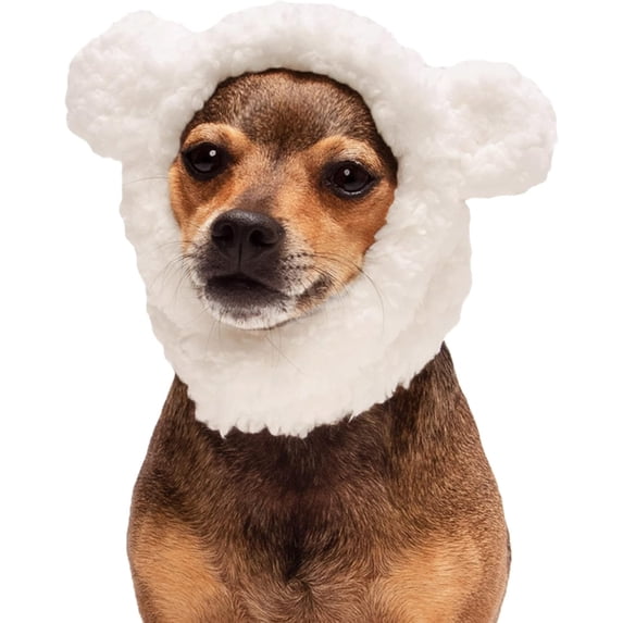 DOVACKA XS to SM Dog Hat, Washable & Cozy - Sherpa Flex-Fit Polar Bear ...