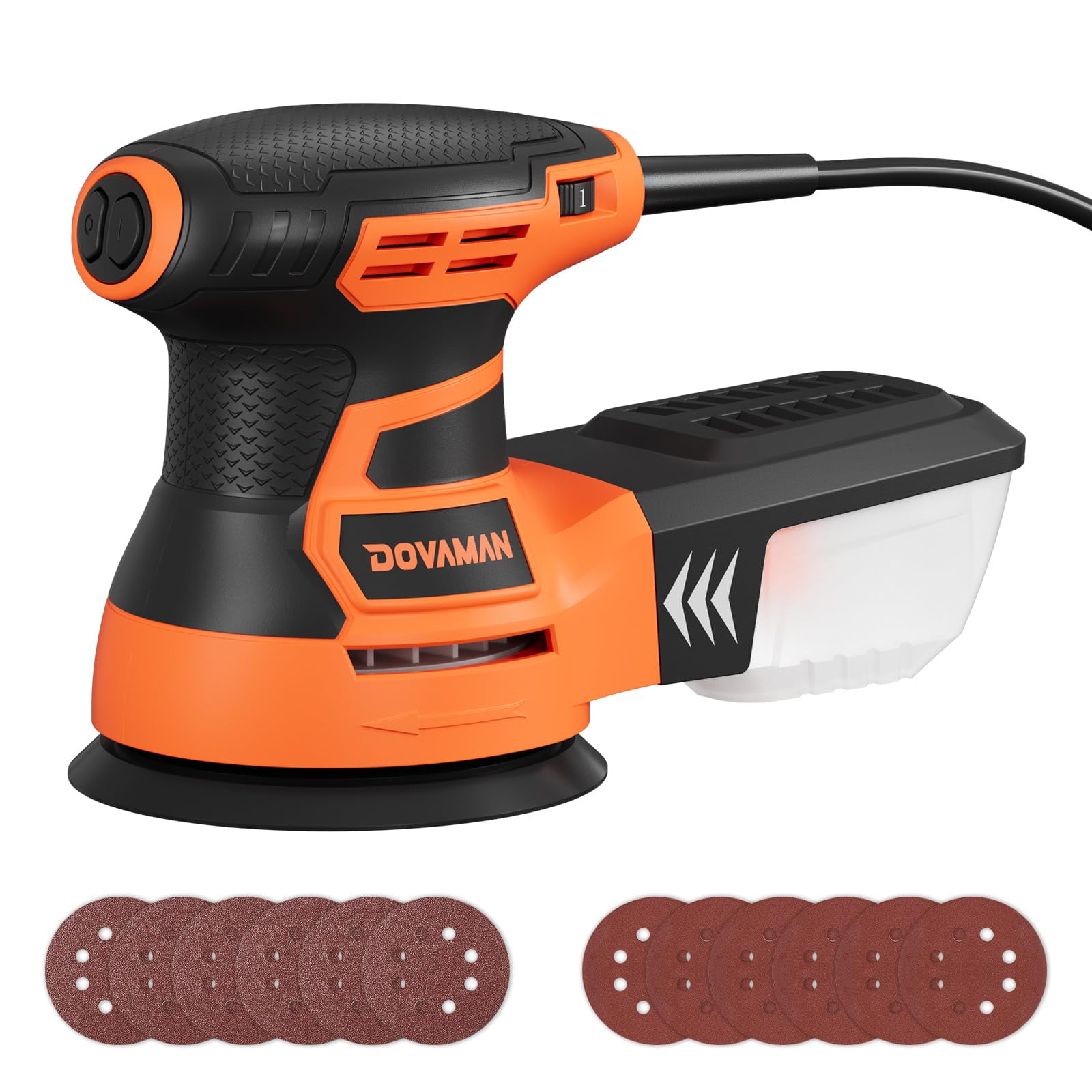 DOVAMAN ROS01A Orbital Sander, 3A Random Orbit Sander, 6 Variable ...
