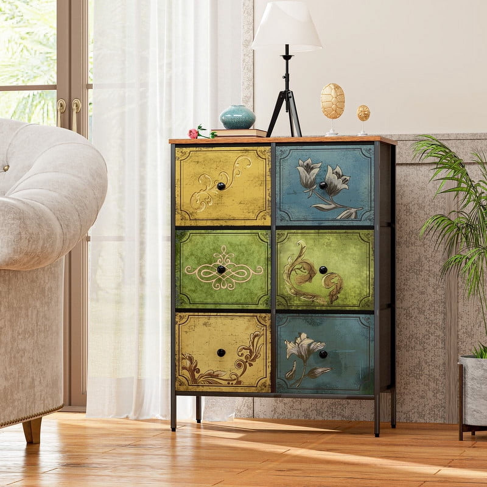 DOVAMY 6 Drawer Dresser for Bedroom, Fabric Dresser Organizer, Tall ...