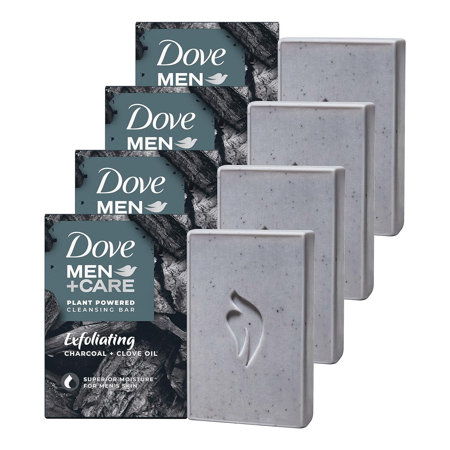DOVE MEN + CARE Natural Essential Oil Bar Soap Exfoliating Charcoal ...