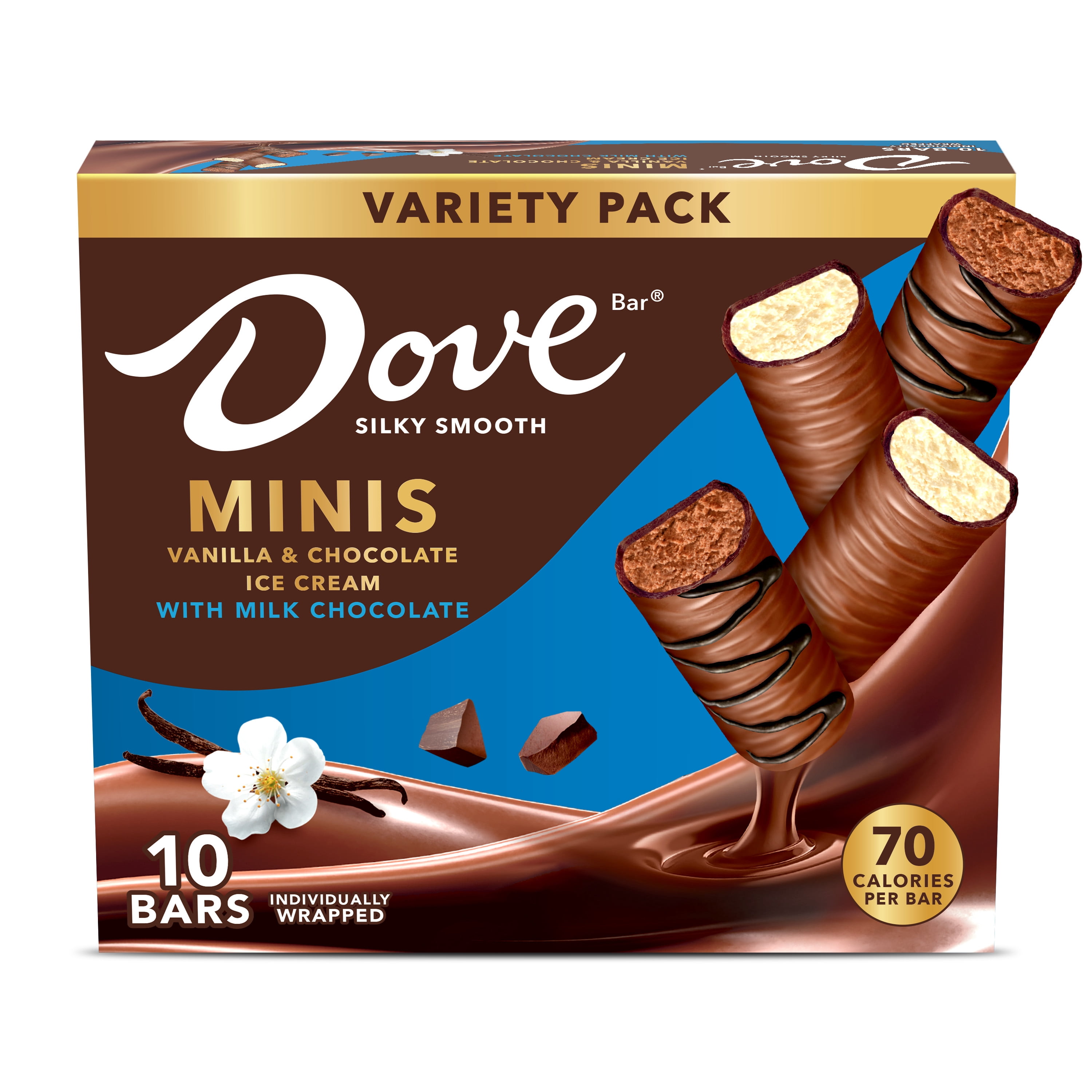 Dove Miniatures Milk Chocolate Ice Cream Bars 10 Count, Cardboard Box ...