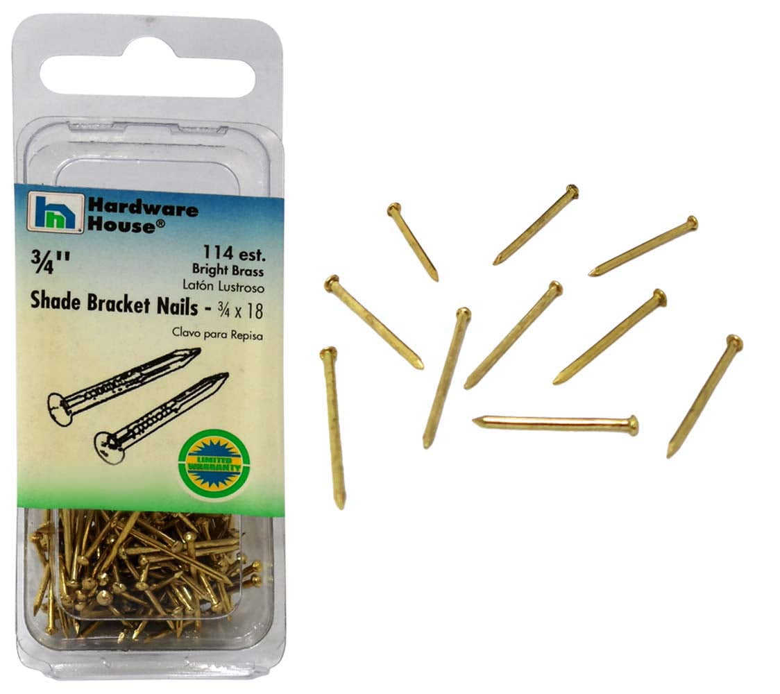 DOVETAIL 1 Ounce Bright Brass Bracket Nails | Ideal for Household Tasks ...