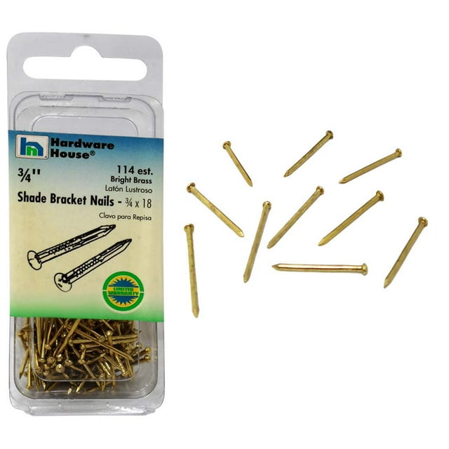DOVETAIL 1 Ounce Bright Brass Bracket Nails | Ideal for Household Tasks ...