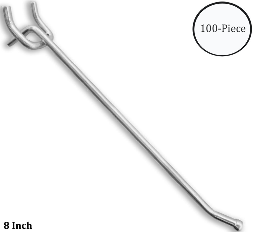 DOVETAIL 100-Piece 8" (20.3 cm) Double Prong Hooks | Galvanized Steel ...
