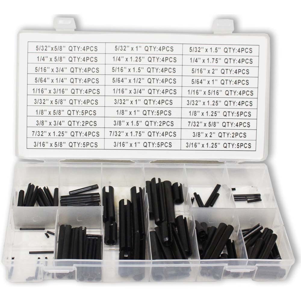 DOVETAIL 120 Piece Roll Pin Set | Ranging 1/16" to 3/8" Diameter & 3/16 ...