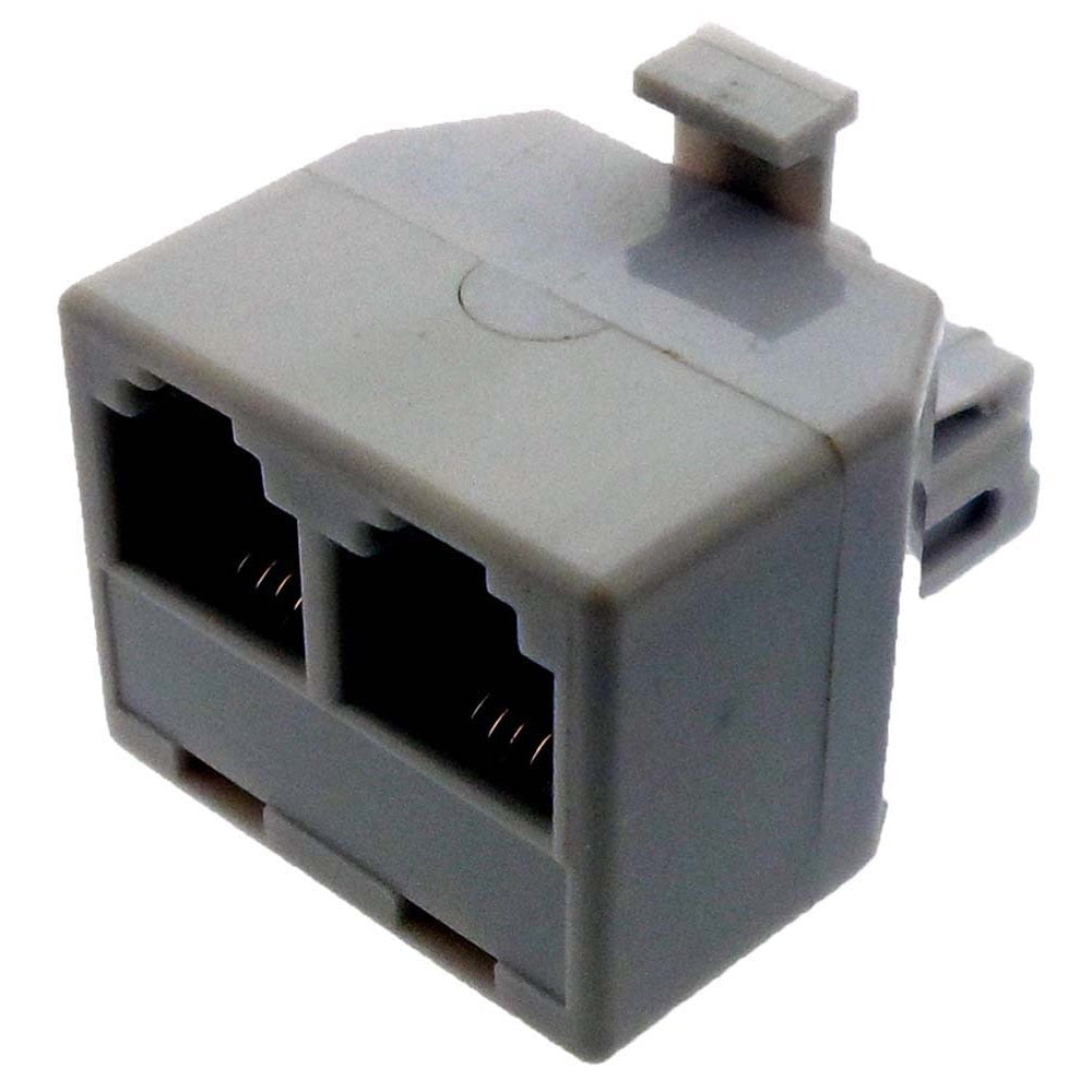 DOVETAIL (2 Pack) 2-Outlet Modular Plastic Duplex Telephone Jack ...