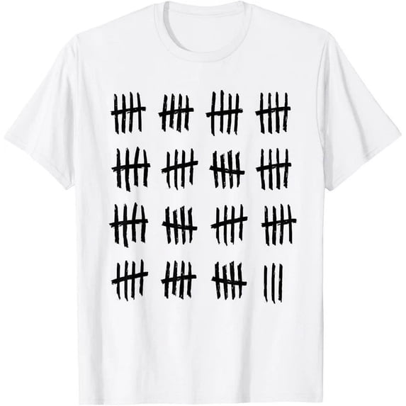 DOVU 78Th Birthday Outfit 78 Years Old Tally Marks Anniversary T-Shirt ...