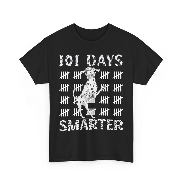 DOVU About 101 Days Of School Dog T-Shirt Funny Puppy Paw Print Tee For ...