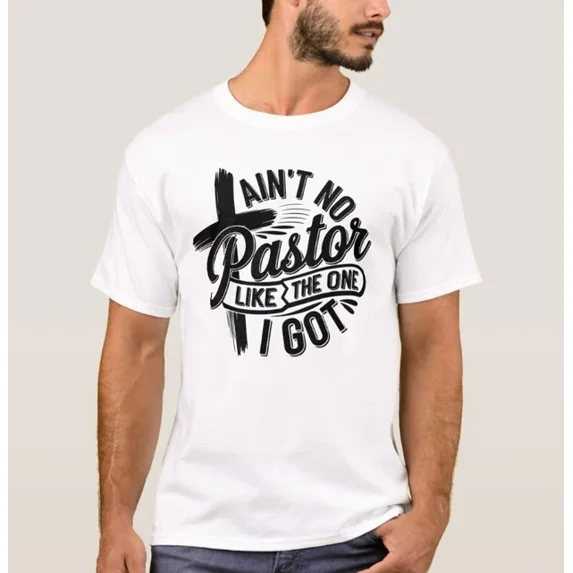 DOVU Ain'T No Pastor Like The One I Got T-Shirt Christian Cross Shirt ...