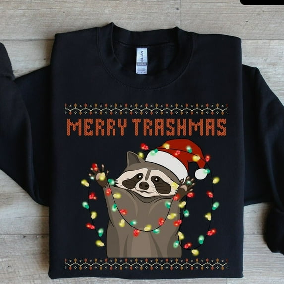 DOVU Animal Chris.Tmas Sweatshirt, Merry Trashmas Animal Sweatshirt ...