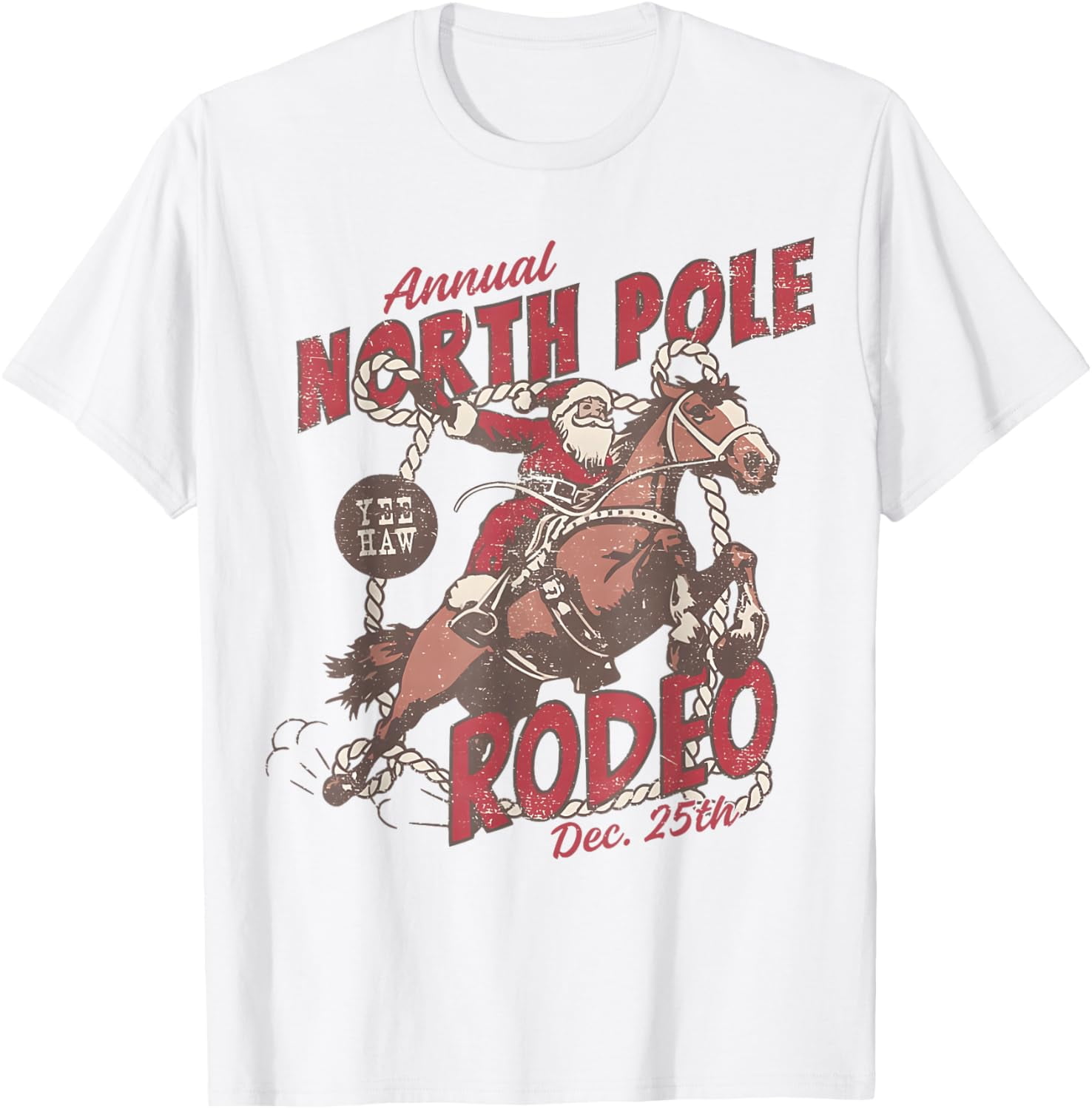 DOVU Annual North Pole Rodeo Cow San.Ta Howdy Chris.Tmas T-Shirt Unisex ...