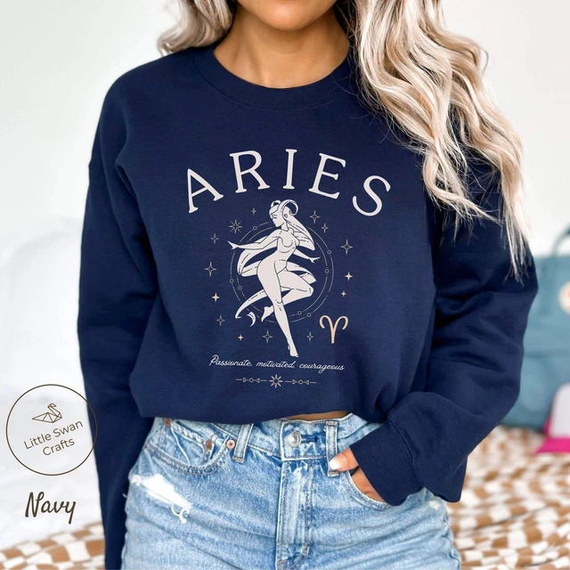 DOVU Aries Zodiac Sweatshirt Vintage Celestial Sweater Trendy ...