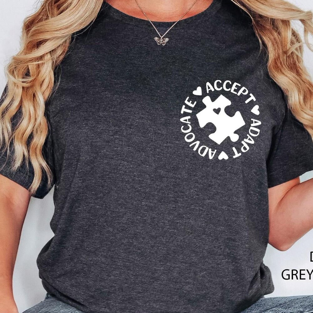 DOVU Autism Awareness Shirt, Accept, Adapt, Advocate ,Autism Aware ...