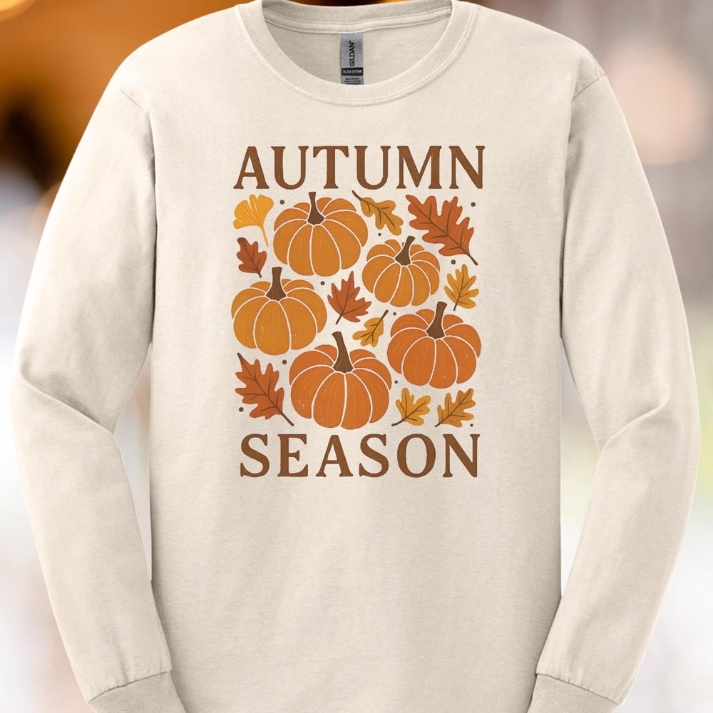 DOVU Autumn Season Sweatshirt Fall Pumpkins Leaves Graphic Long Sleeve ...