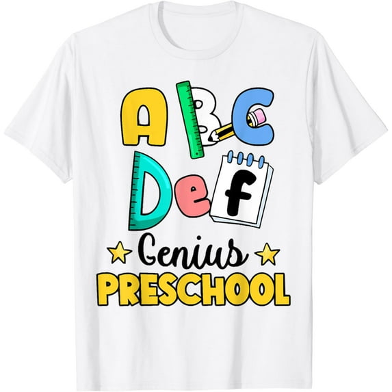 DOVU Back School Alphabet Genius Preschool, Kindergarten Abc T-Shirt ...