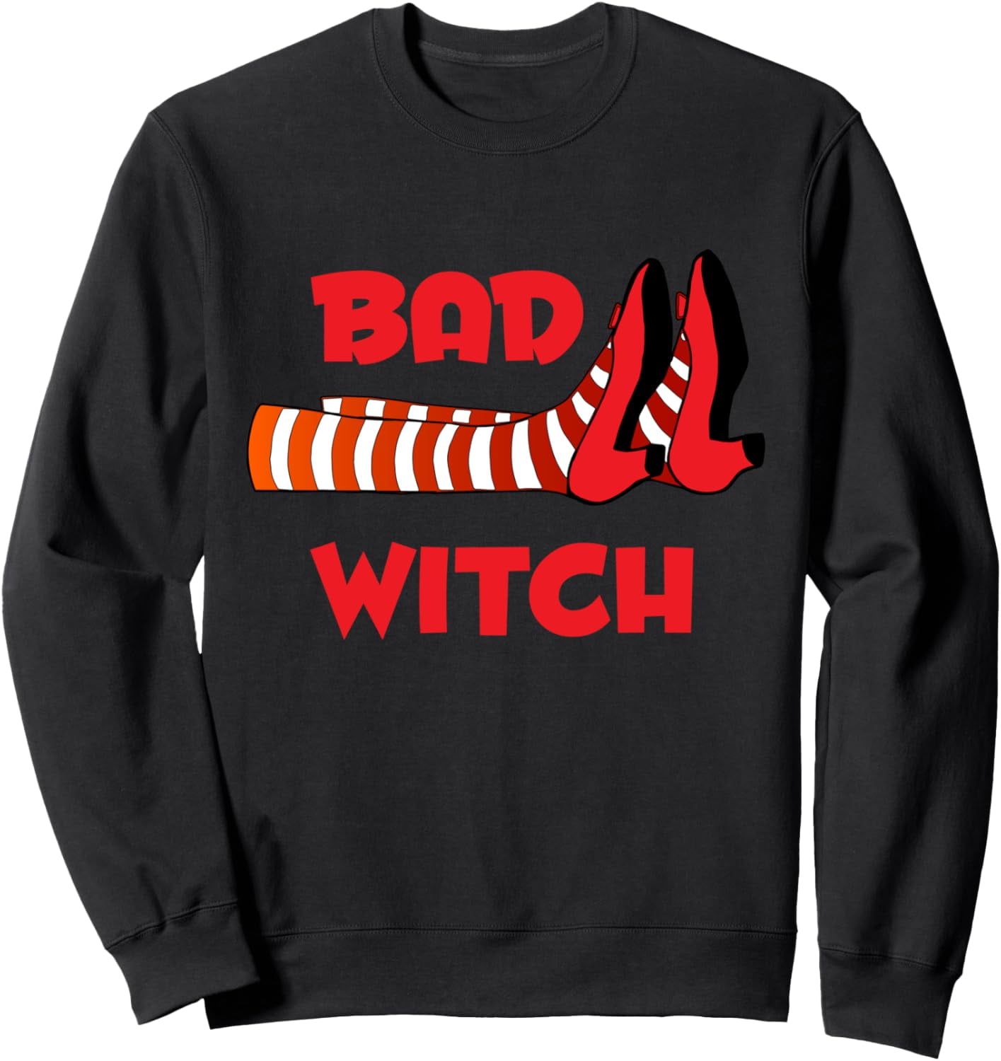 DOVU Bad Witc.H Hal.Low.Een Red Shoes Striped Socks Sweatshirt Trendy ...