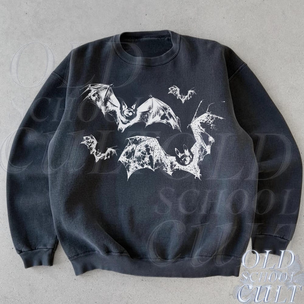 DOVU Bats Y2K Sweatshirt, Vintage 90S Style Bat Sweater, Retro Gothic ...