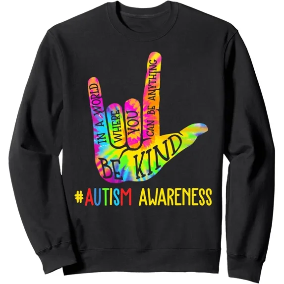DOVU Be Kind Asl Love Sign Language Hand Autism Awareness Unisex ...