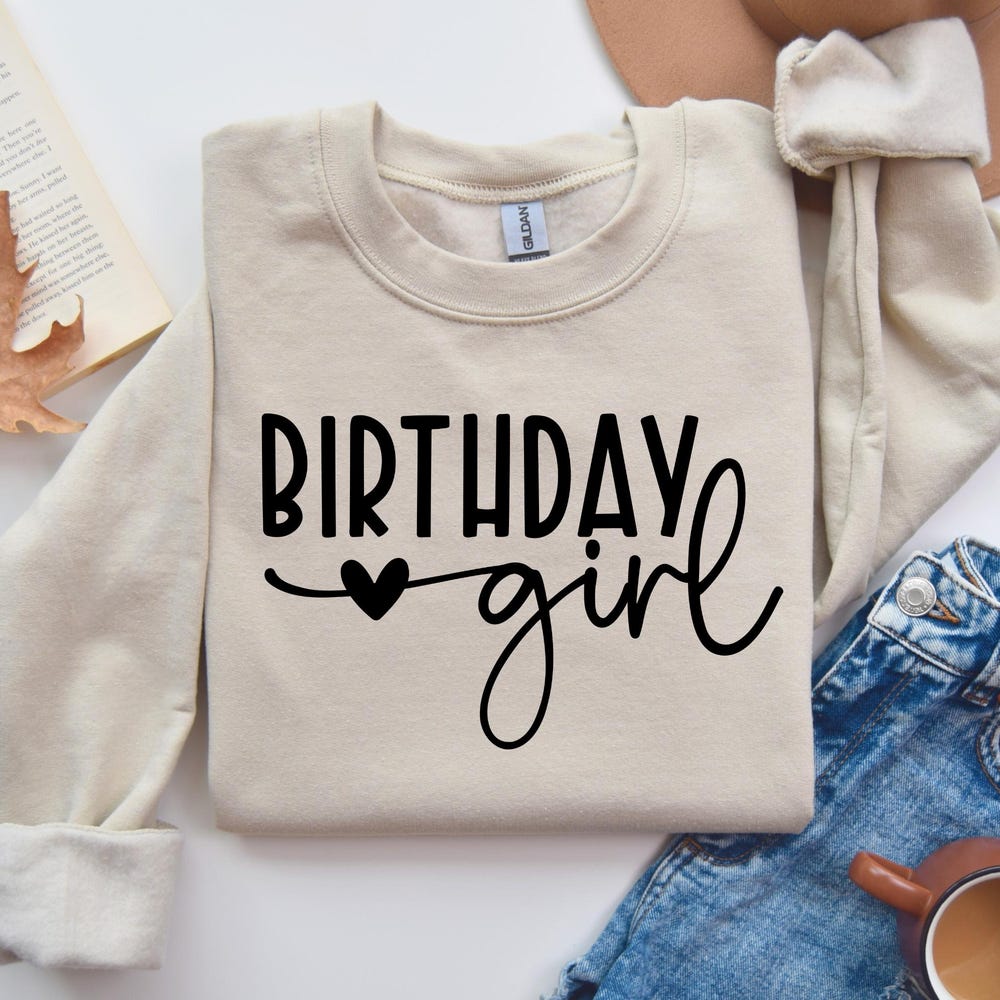 DOVU The Birthday Girl Sweatshirt, Birthday Party Girl Sweat, Gift For ...