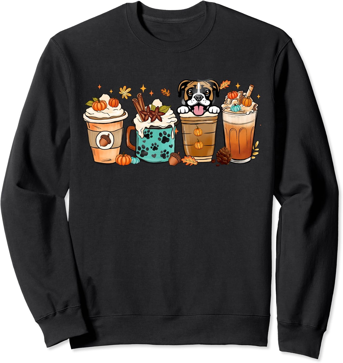DOVU Boxer Dog Fall Autumn Coffee Cups Hal.Low.Een Pet Sweatshirt ...