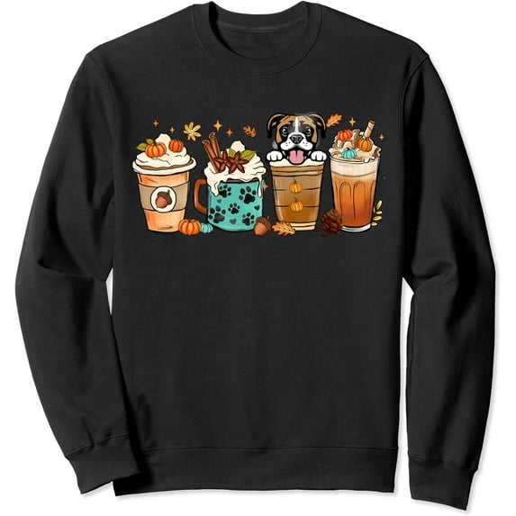 DOVU Boxer Dog Fall Autumn Coffee Cups Hal.Low.Een Pet Sweatshirt ...