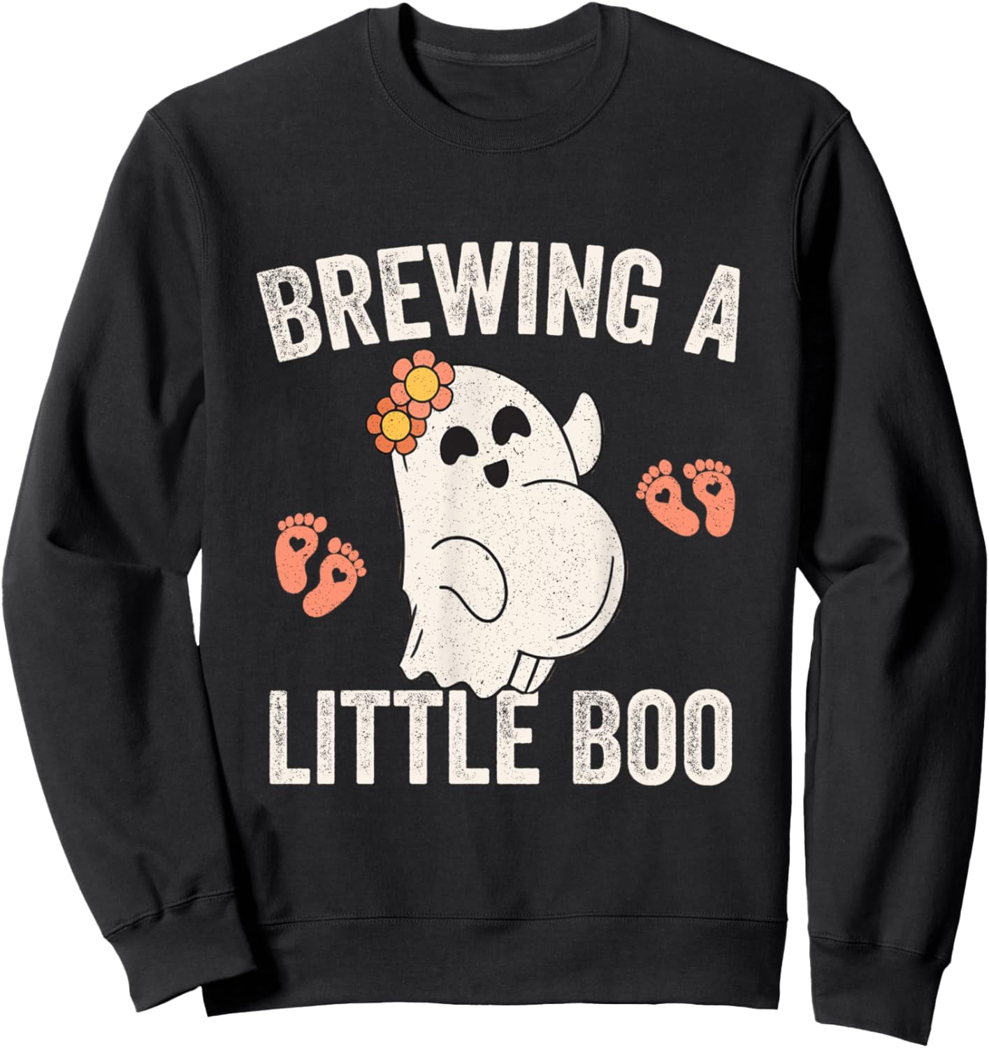 DOVU Brewing A Little Boo Hal.Low.Een Pregnancy Announcement Sweatshirt Trendy Sweatshirt ...