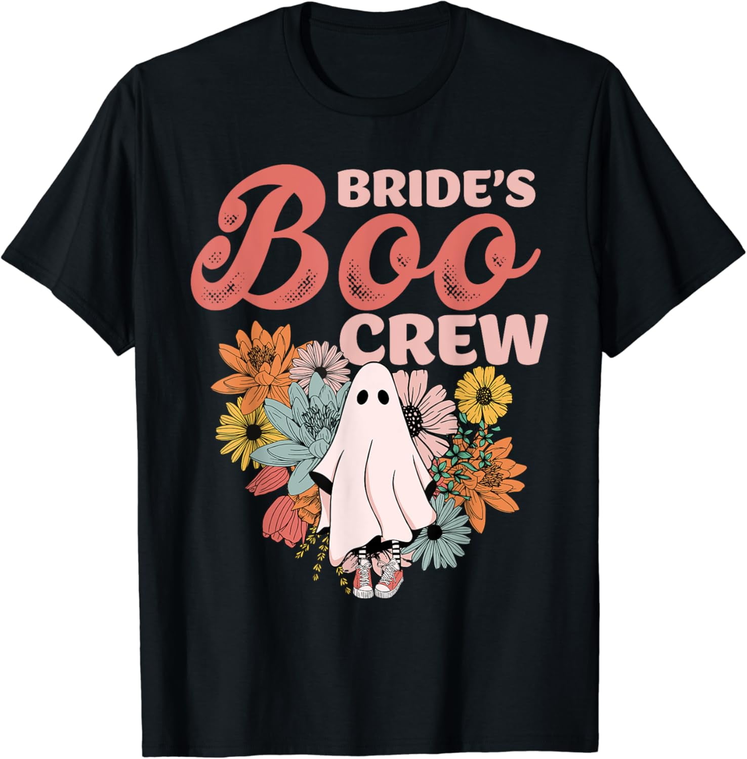 DOVU Bride'S Boo Crew Floral Ghost Wedding Bachelorette Hal.Low.Een T ...