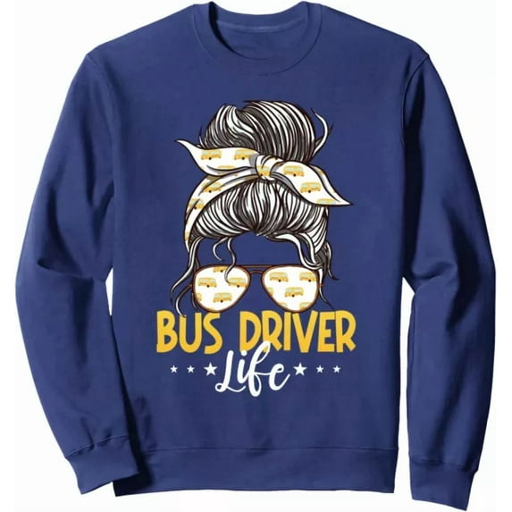 DOVU Bun Bus Driver Life Messy School Driver Cute Present Unisex ...