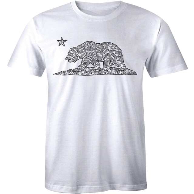 DOVU California Bear T-Shirt Cali Souvenir State Map Republic Flag Ca ...