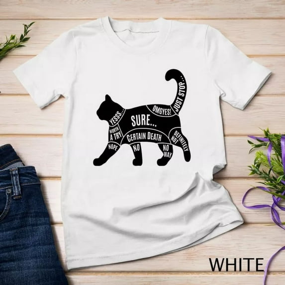 DOVU Cat Petting Chart Cute Graphic Design Gifts Cat Lover T-Shirt ...