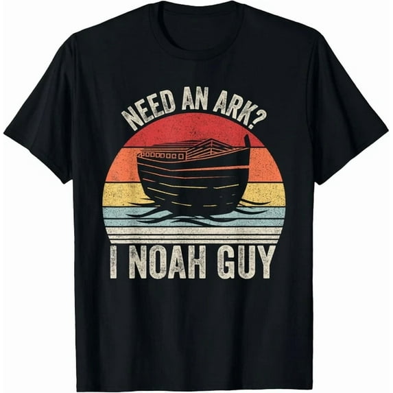 DOVU Catch Some Rays Retro Need An Ark? I Noah Guy Christian Gifts Pun Funny T-Shirt Unisex S ...