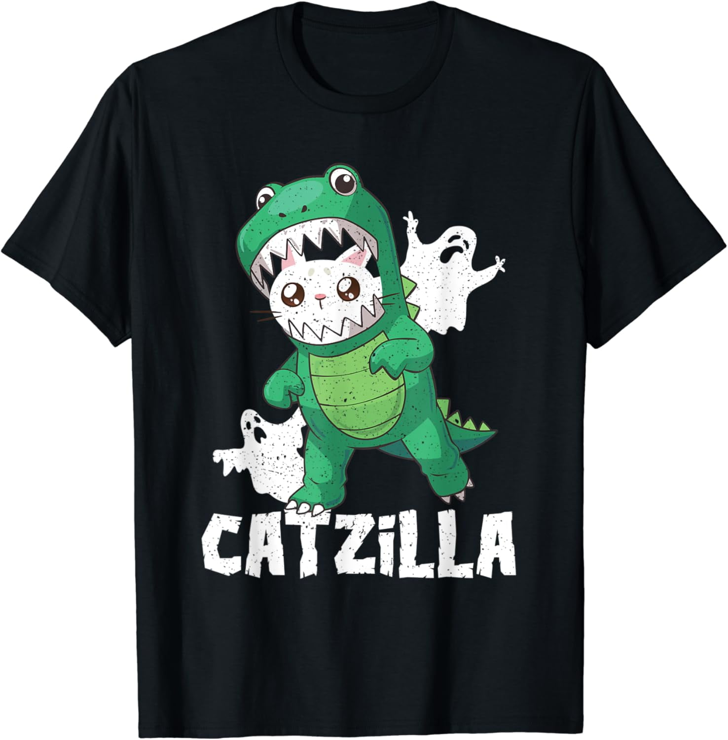 DOVU Catzilla Cute Kitten Lover Hal.Low.Een Season Pet Cat Owner T ...
