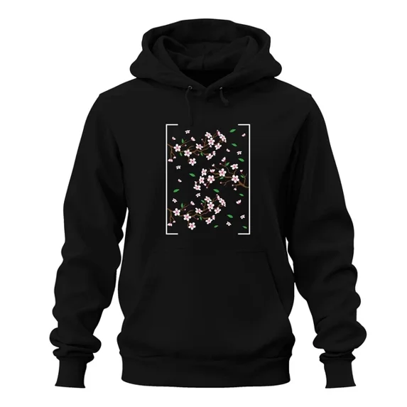 DOVU Cherry Blossom Sakura Branches Spring Japanese Floral Style Hoodie ...