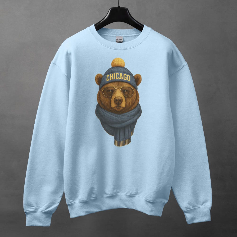 DOVU Chicago Football Sweatshirt, Vintage Chicago Mascot Sweat, Game ...