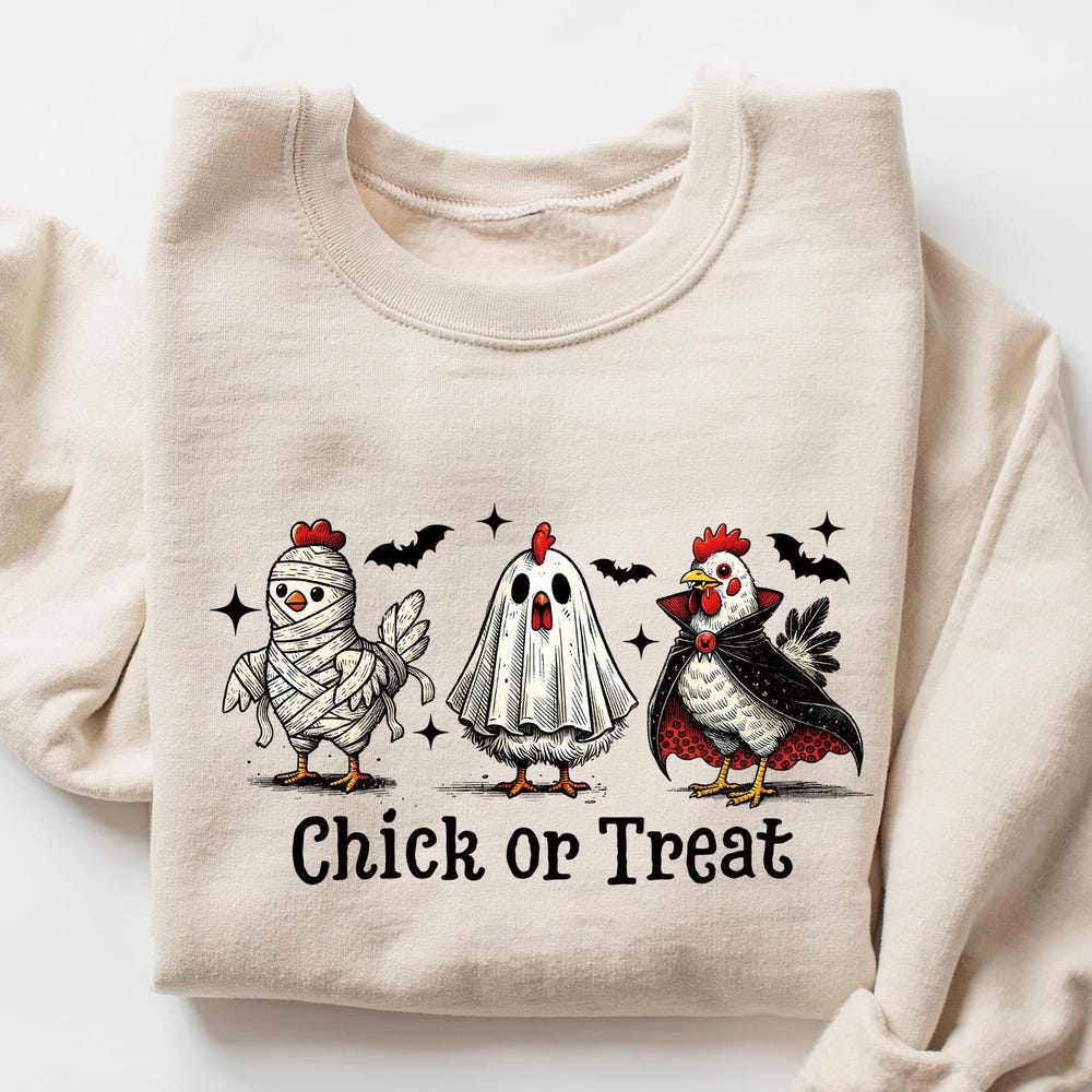 DOVU Chick Or Treat Hal.Low.Een Sweatshirt, Hal.Low.Een Sweatshirt ...