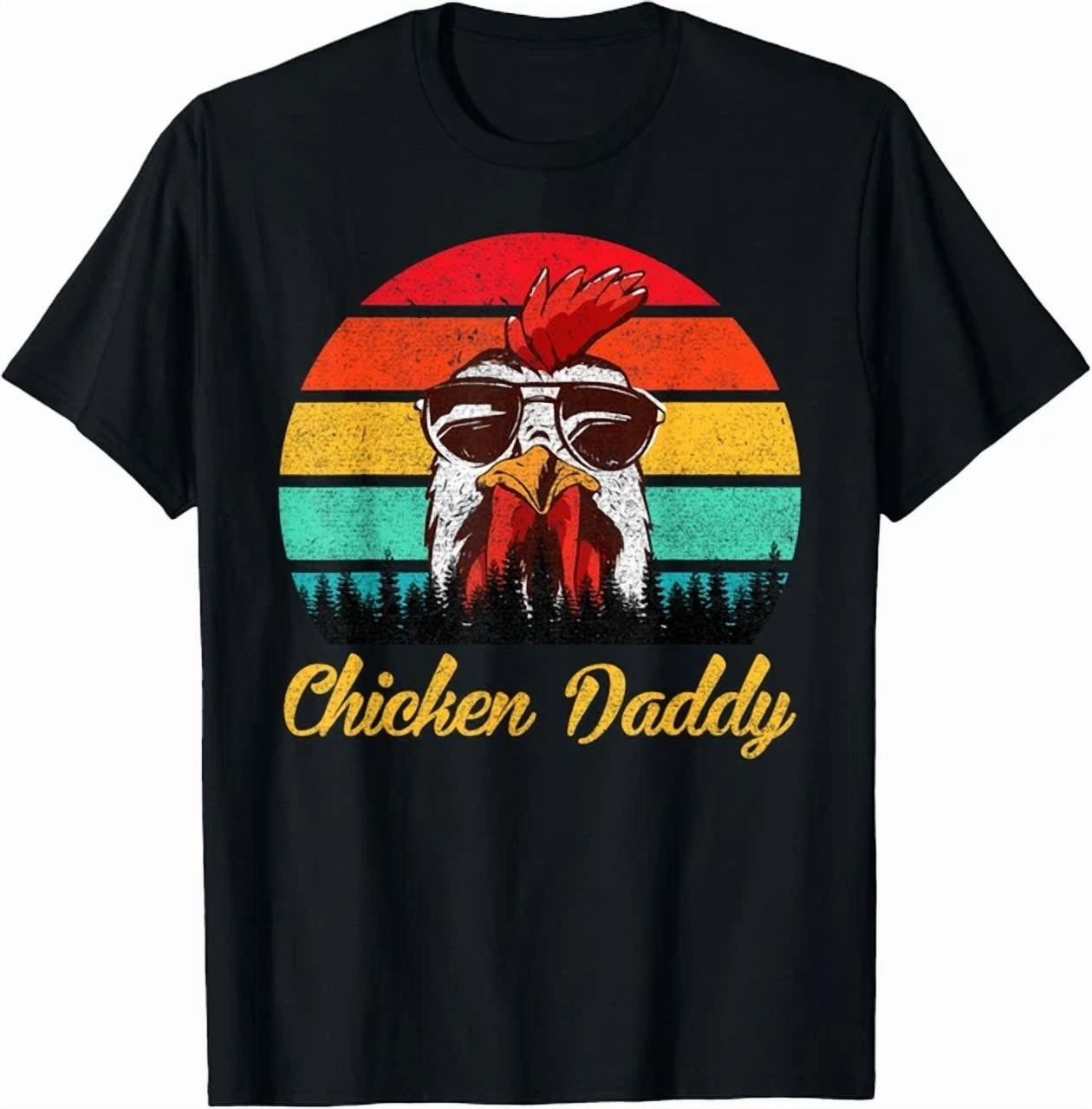 DOVU Chicken Daddy Vintage Rooster Dad Farmer Fathers Day T-Shirt ...
