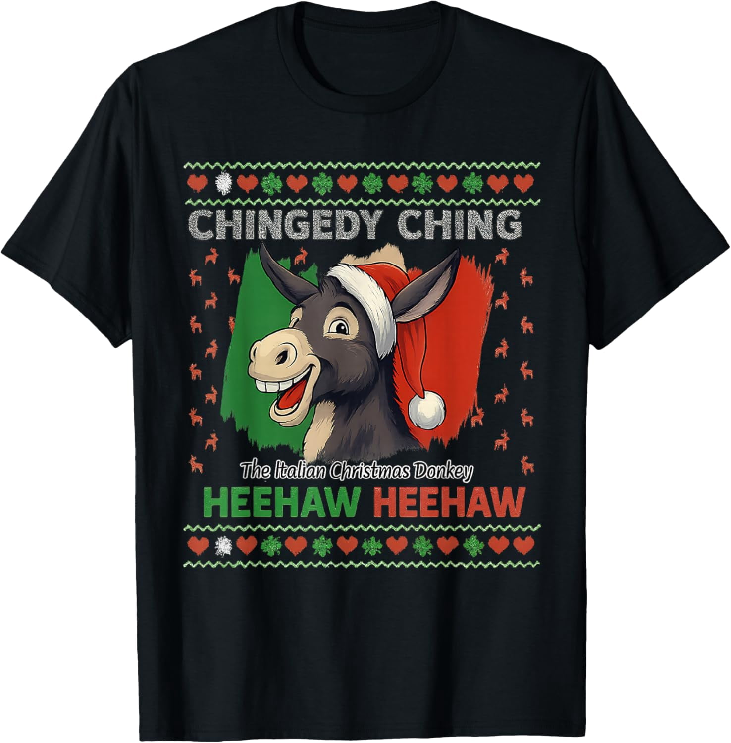DOVU Chingedy Ching Dominick The Italian Chris.Tmas Donkey Xmas T-Shirt ...