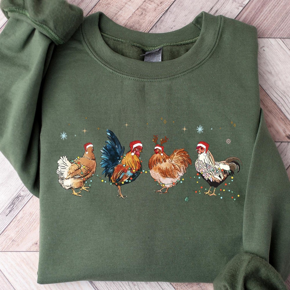 DOVU Chri.Stm.As Chickens Sweartshirt, Chri.Stm.As Animal Shirt ...