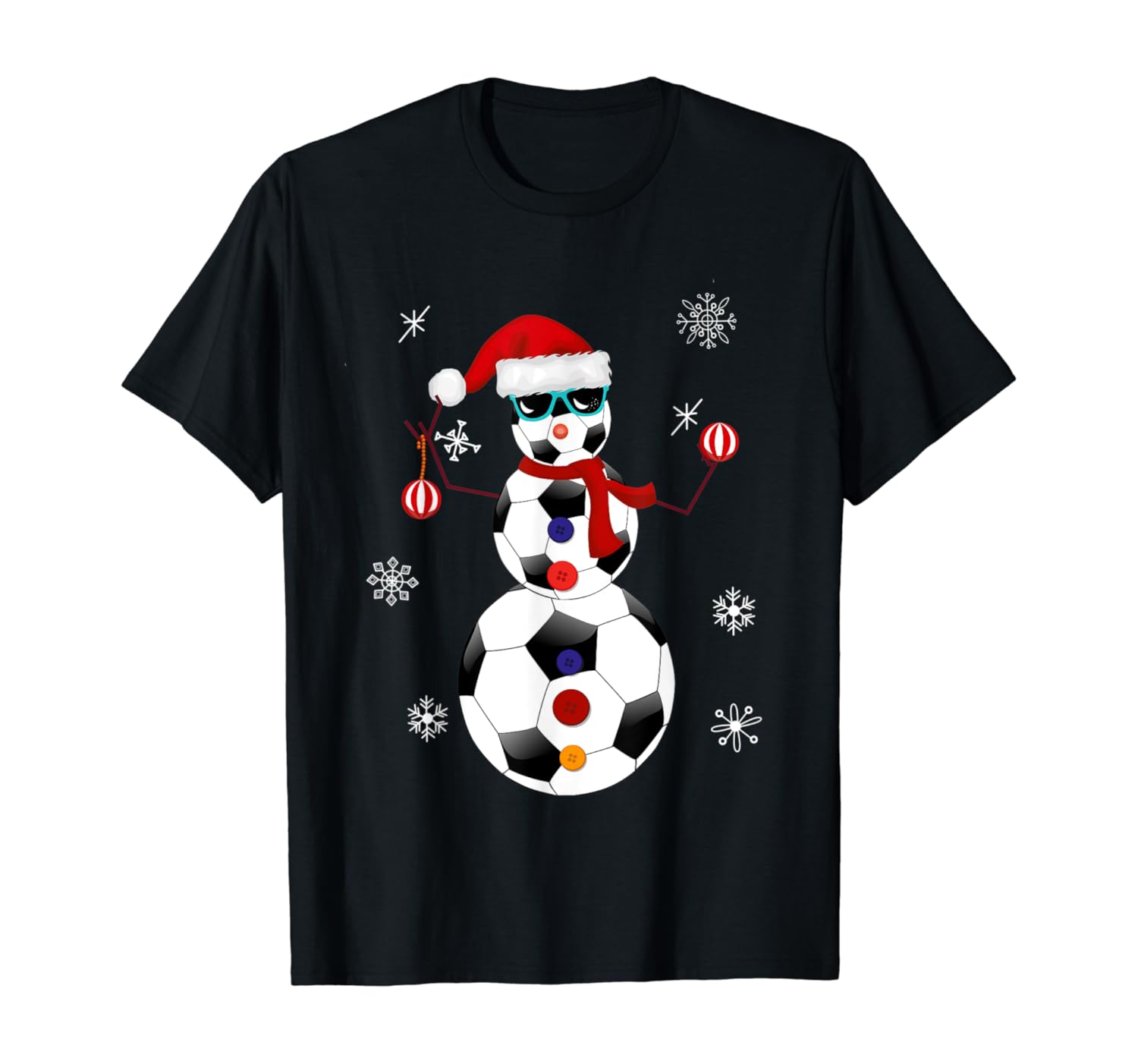 DOVU Chris.Tmas Football Soccer Ball Snowman San.Ta Hat Snowflake T ...