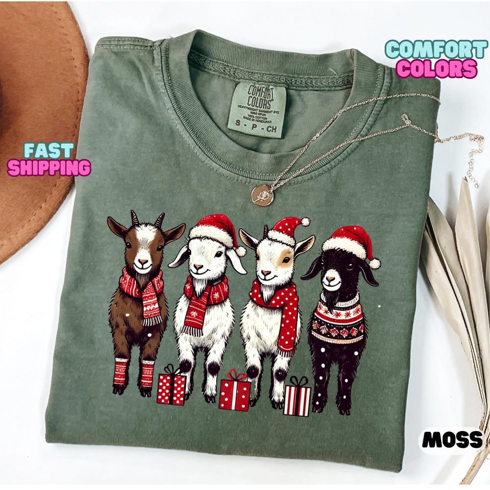 DOVU Chris.Tmas Goat Sweatshirt, Cute Goats Sweatshirt, Western Chris ...