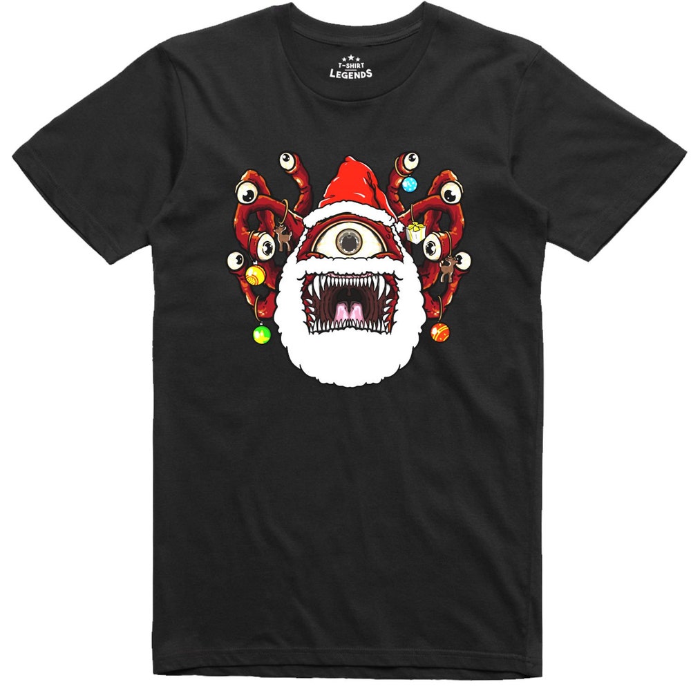 DOVU Chris.Tmas T Shirt Funny San.Ta Beholder Dungeons And Dragons ...