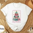 DOVU Chris.Tmas T-Shirt, Merry & Bright Xmas Tree Tee, Pink Holiday ...