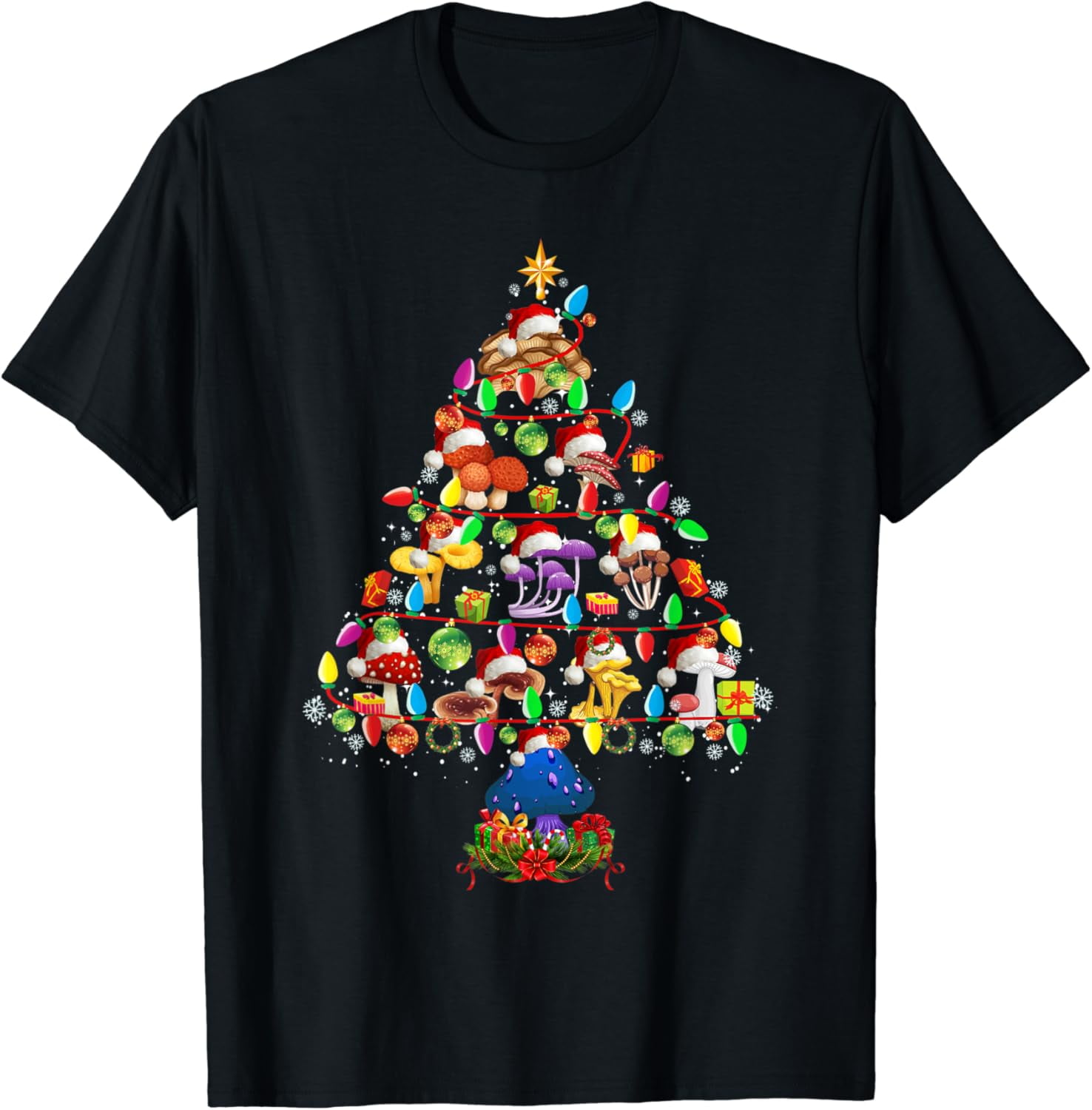 DOVU Chris.Tmas Tree Mushroom Cute Chris.Tmas Light San.Ta Mushroom T-Shirt Unisex S-5XL Hot ...