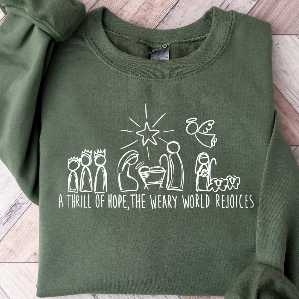 DOVU Christian Chri.Stm.As Sweatshirt, Nativity Scene Sweater, Chri.Stm ...