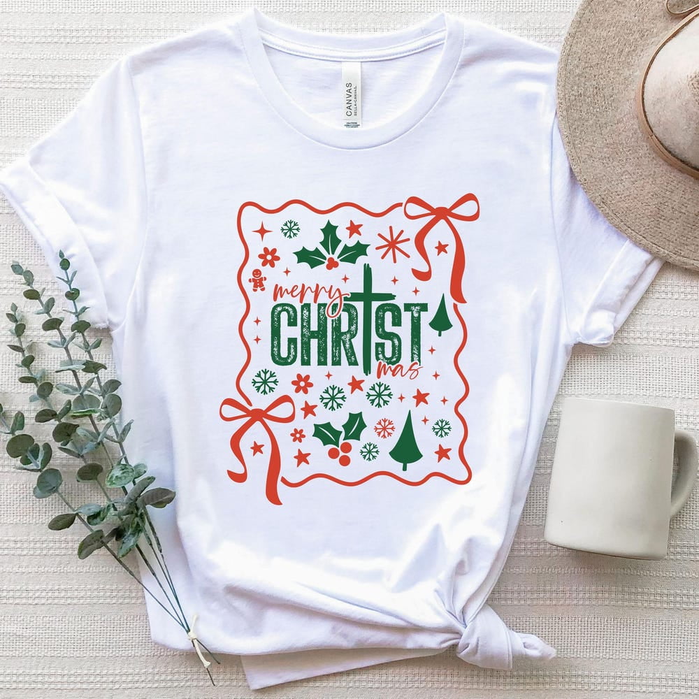 DOVU Christian Chris.Tmas Shirt, Chris.Tmas Cross Sign Shirt, Merry ...