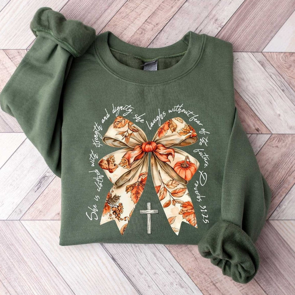 DOVU Christian Sweatshirts, Bible Verse Pink Bow Sweatshirt, Coquette ...