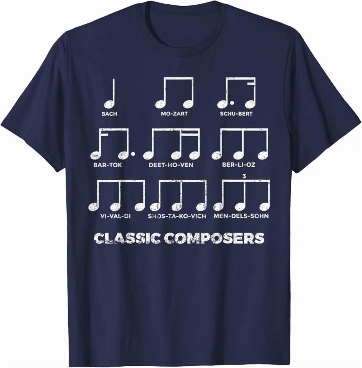 DOVU Classic Composers Music Piano Notes T-Shirt Unisex S-5XL Hot ...