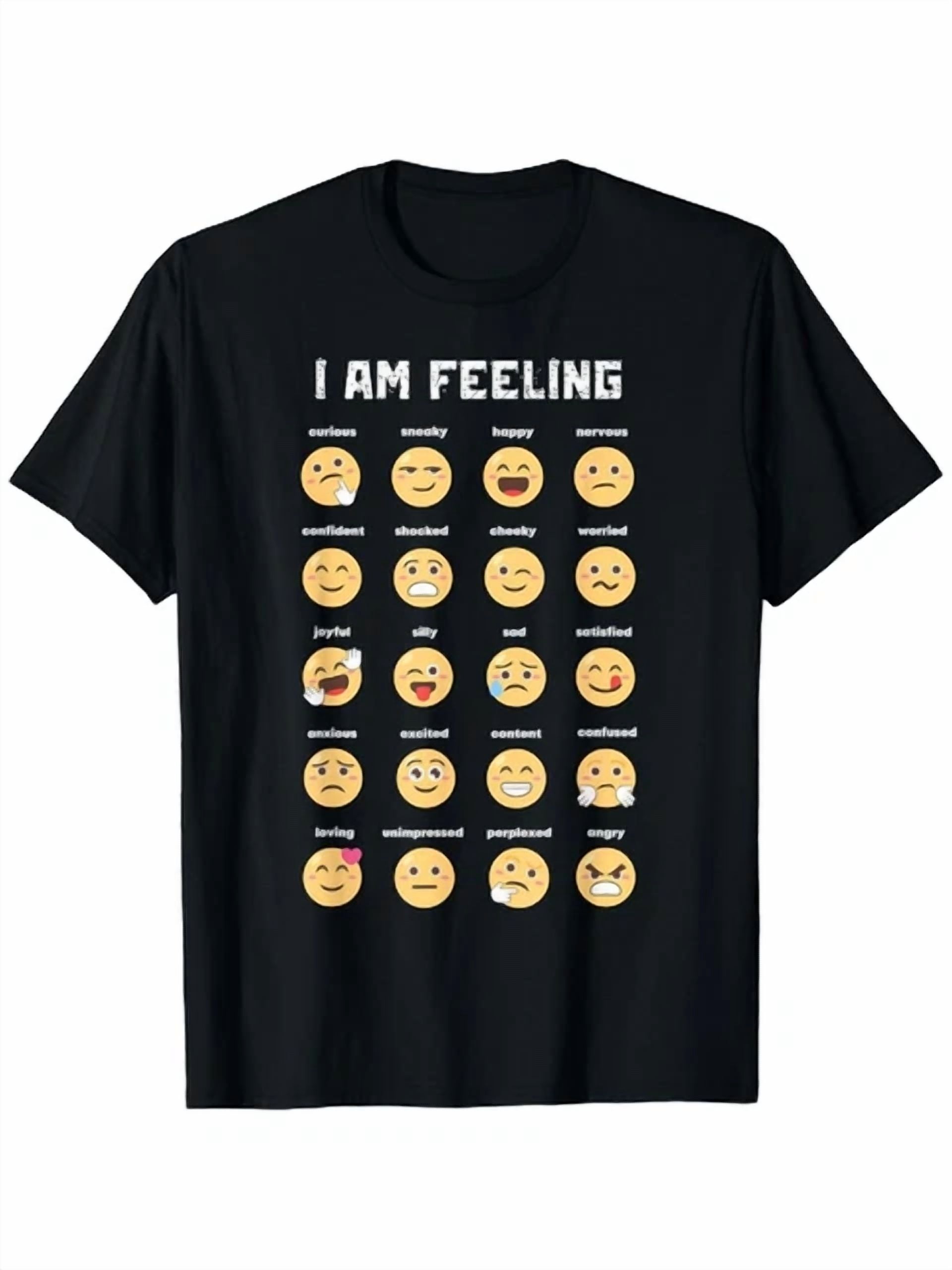 DOVU Collection Of Many Emoticon Funny Cute Hilarious Faces T-Shirt ...