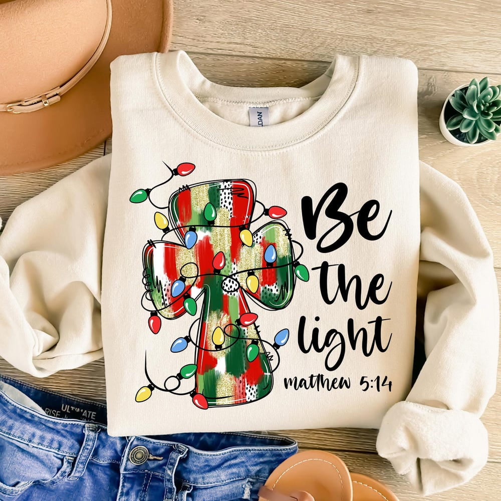 DOVU Colorful Glitter Style Chris.Tmas Jesus Cross Sweatshirt, Be The ...